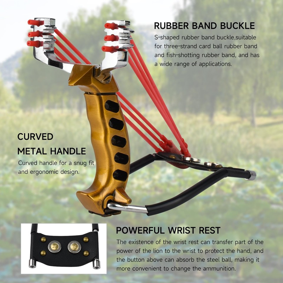 JTXCDFHMJ Slingshot,Wrist Sling Rocket Professional Hunting Shot Gold ...