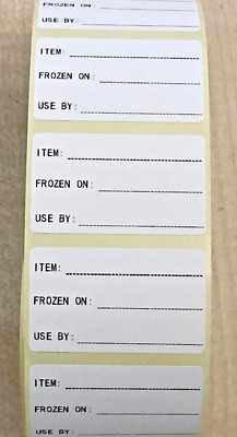 Food Labels - Item Frozen On Use By Date Freezer Adhesive Sticky Labels ...