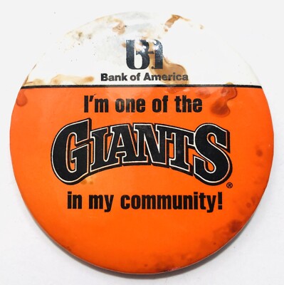 Vintage Bank of America I'm One of the Giants New York Football NFL Pin ...