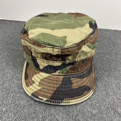 USGI Woodland Camo Cap Size 7 Mens Class 1 Ear Flaps NYCO | eBay