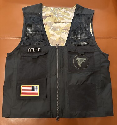 Atlanta Falcons Vest Jacket Mens Medium Camo Nike Salute to Service EC ...