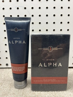 (1) Avon Alpha Eau de Toilette Spray 3.4 fl oz (1) After Shave 3.4 fl ...