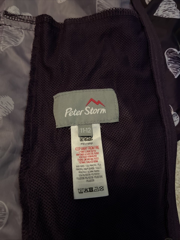 NWT - Peter Storm The Original Packable Jacket Sz 11-12Y Purple Heart's ...