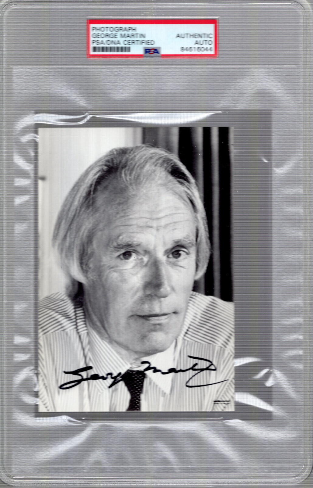 GEORGE MARTIN HAND SIGNED 4x6 PHOTO THE BEATLES RARE JSA+PSA SLABBED | eBay