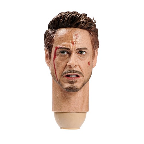 1/6 Iron Man Tony Stark Head Sculpt Blood Head Carved fit 12'' Figure ...