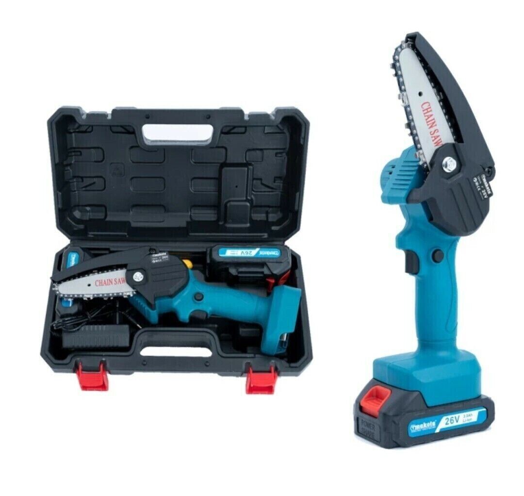 MOTOSEGA CON 2 BATTERIE KIT+VALIGIA ELETTROSEGA TAGLIA RAMI LEGNA 24V ...