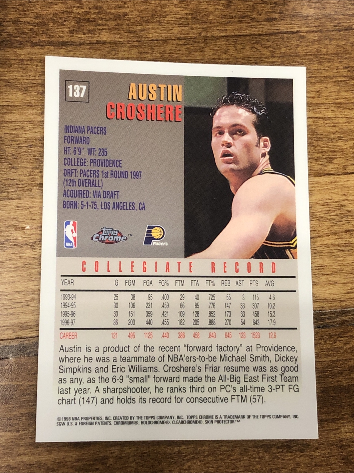 1997-98 Chrome Austin Croshere Rookie #137 | eBay