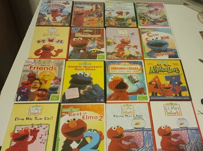 Elmo Sesame Street DVD Lot Of 16 Bundle Elmo's World DVDs