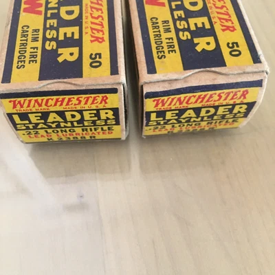 2 Vintage WINCHESTER Empty 22 LR Ammo Boxes | Grelly USA
