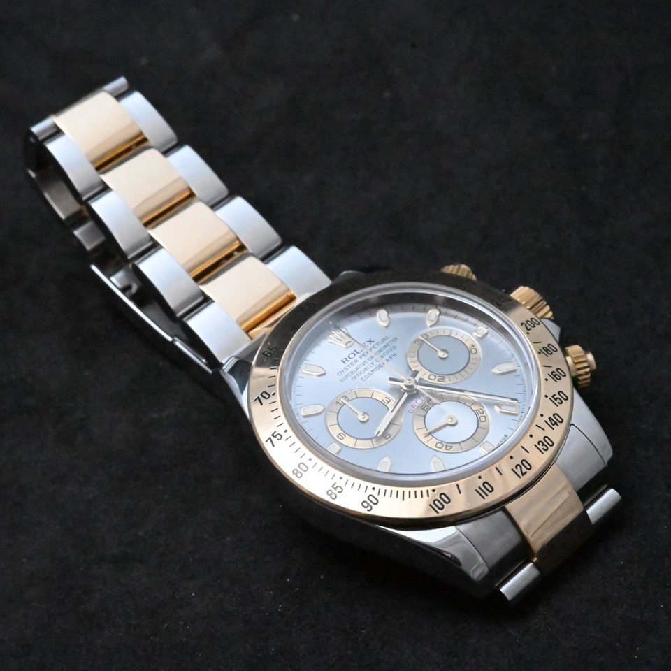 ROLEX 116523 DAYTONA GRAY STEEL COLOR 18K GOLD 2 TONE BOX AND PAPER SS ...