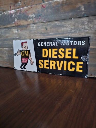 Porcelain GM Diesel Service Sign Auto Performance Garage Tractor Oil ...