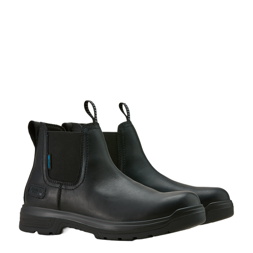 Ariat Men's Turbo Chelsea Waterproof Black Work Boots 10060896 | eBay