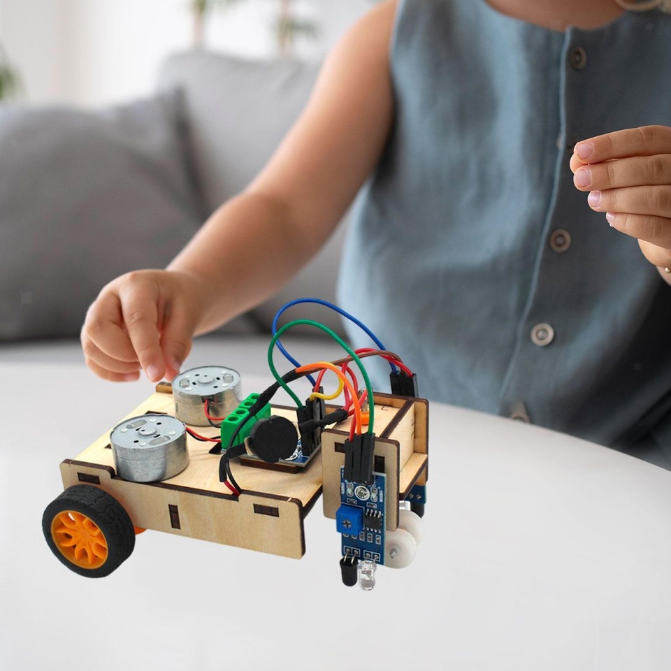 DIY Line Tracking Robot Car Kit 4.3x3.5x2.4inch for Students Science ...