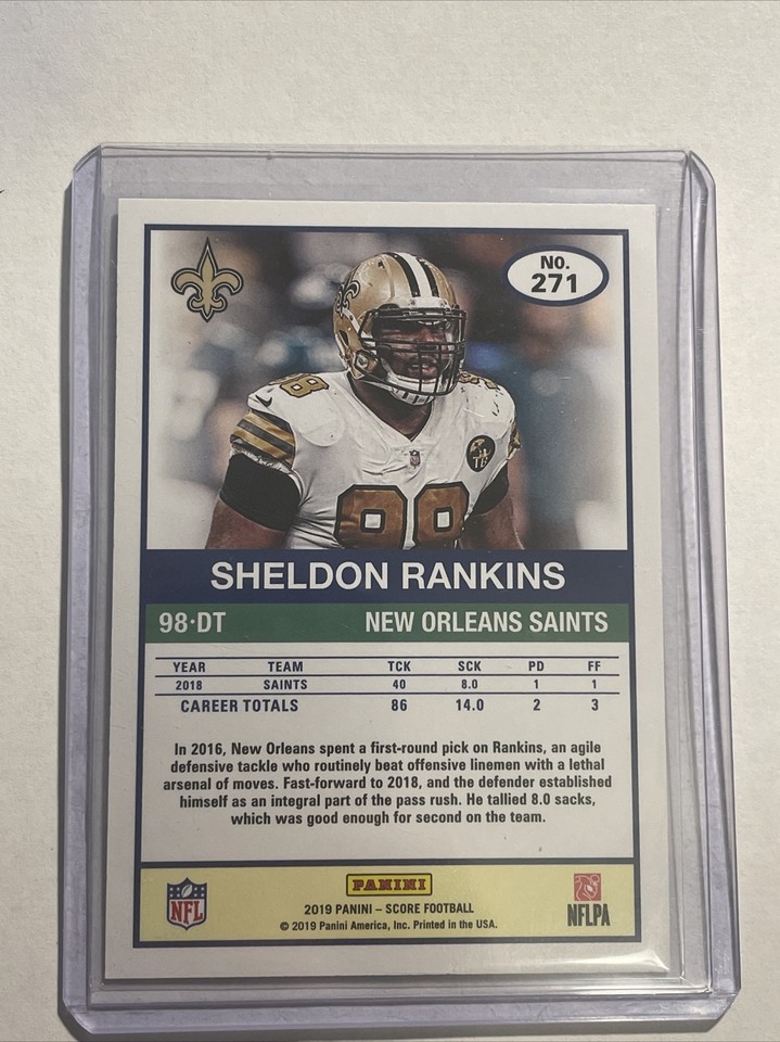 2019 Panini Score Sheldon Rankins #271 #d to 30 New Orleans Saints | eBay
