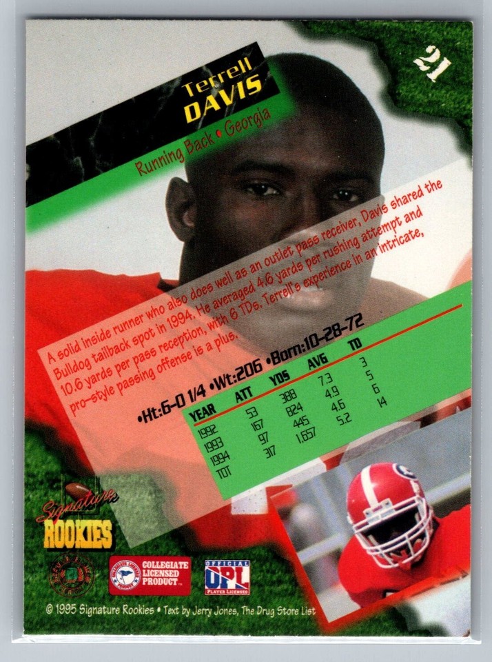1995 Signature Rookies #21 Terrell Davis /39,000 - HOF NM-MT *TEXCARDS* | eBay