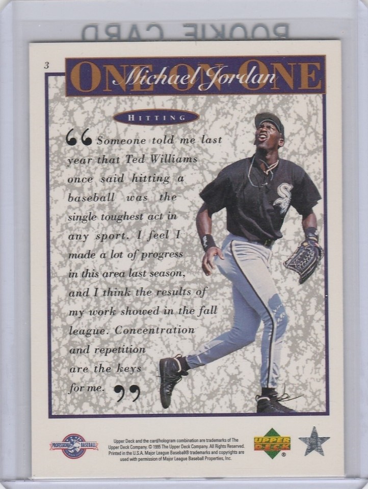 MICHAEL JORDAN ROOKIE CARD Baseball Upper Deck MLB RC Chicago White Sox ...