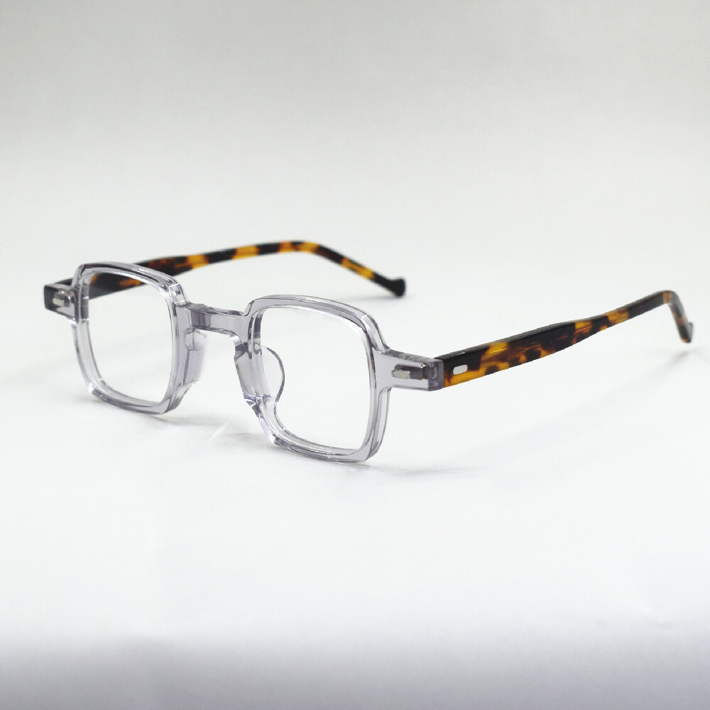 Vintage Square Small Eyeglass Frames Acetate Full Rim Hand Made Clear ...