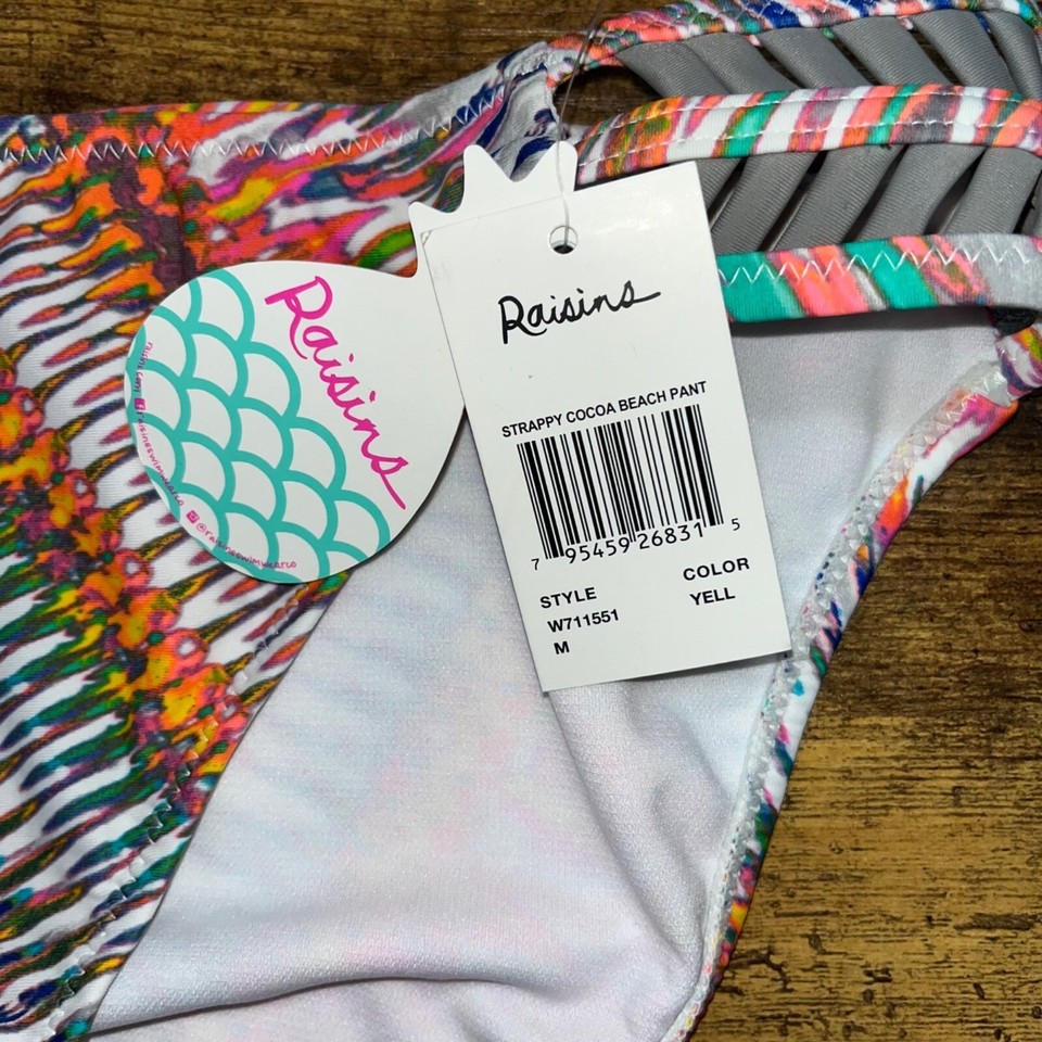 Raisins Yellow Multi Tribal Printed Strappy Hipster Bikini Bottom ...