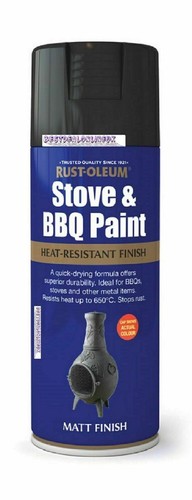 Fire Stove & BBQ Heat Proof Black Matt Spray Paint High Temperature ...