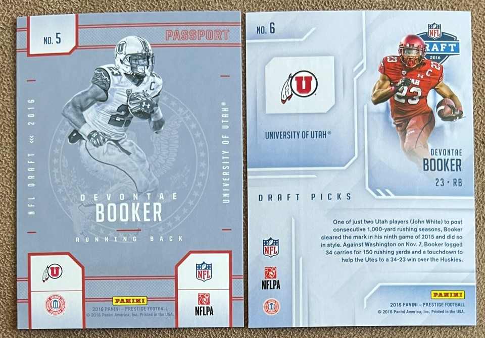 Devontae Booker 2016 Panini Prestige Rookie Lot Passport + Draft Picks Inserts | eBay