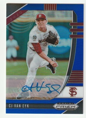 2020 Panini Prizm Draft Picks CJ VAN EYK Blue Auto /60 Blue Jays FSU ...