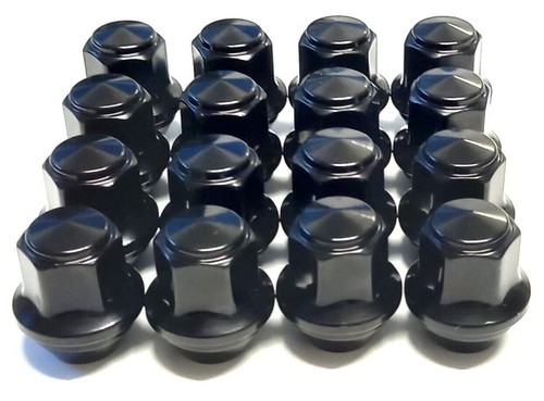 16 Black Solid Ford Alloy wheel nuts fit Kuga Mondeo C-Max M12 x 1.5 ...