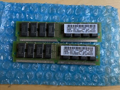 Pair (2) 4MB IBM 1MX32 70NS 5.0V MEMORY RAM STICKS 74G1299 60G2900 ...