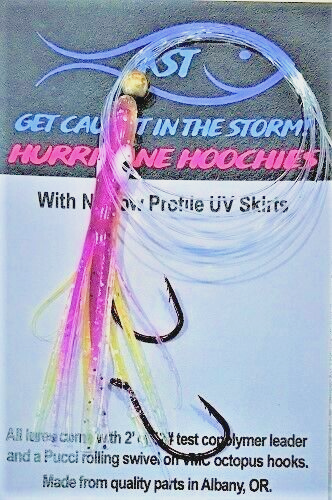 KOKANEE TROUT FISHING TACKLE 5 PURPLE HAZE HURRICANE HOOCHIE FISHING ...