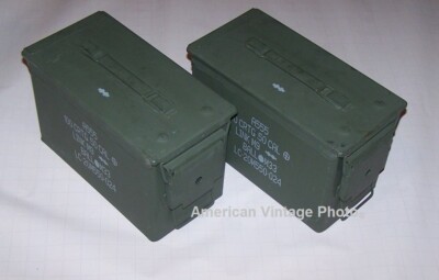 2 Ammo Can 50 Cal Can Grade 1 Genuine USA No Paint No Marker MINT + P38 ...