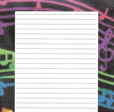 20 Sheets 5 Envelopes A5 Letter Writing Set: Music rainbow notes paper ...