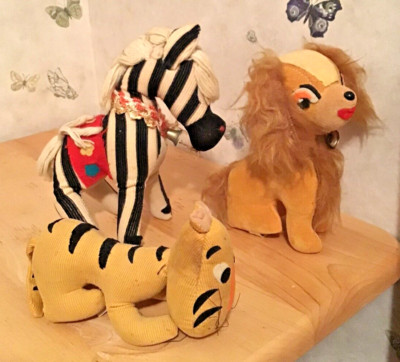 3 Vintage Sawdust Animals Disney Gund Tigger Silber Zebra Elsner ...