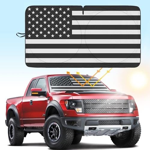 For Ford F150 F250 F350 US Flag Car Windshield Sun Shade UV Block ...