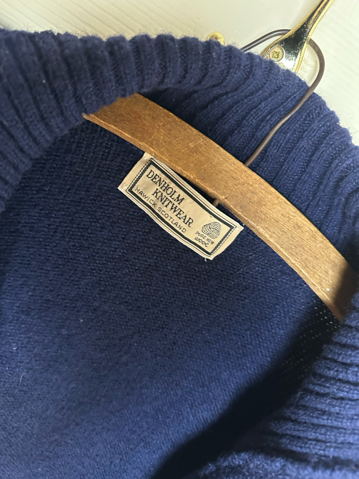 Denholm Knitwear Pure New Wool Cardigan – Navy Blue – Made in Scotland ...