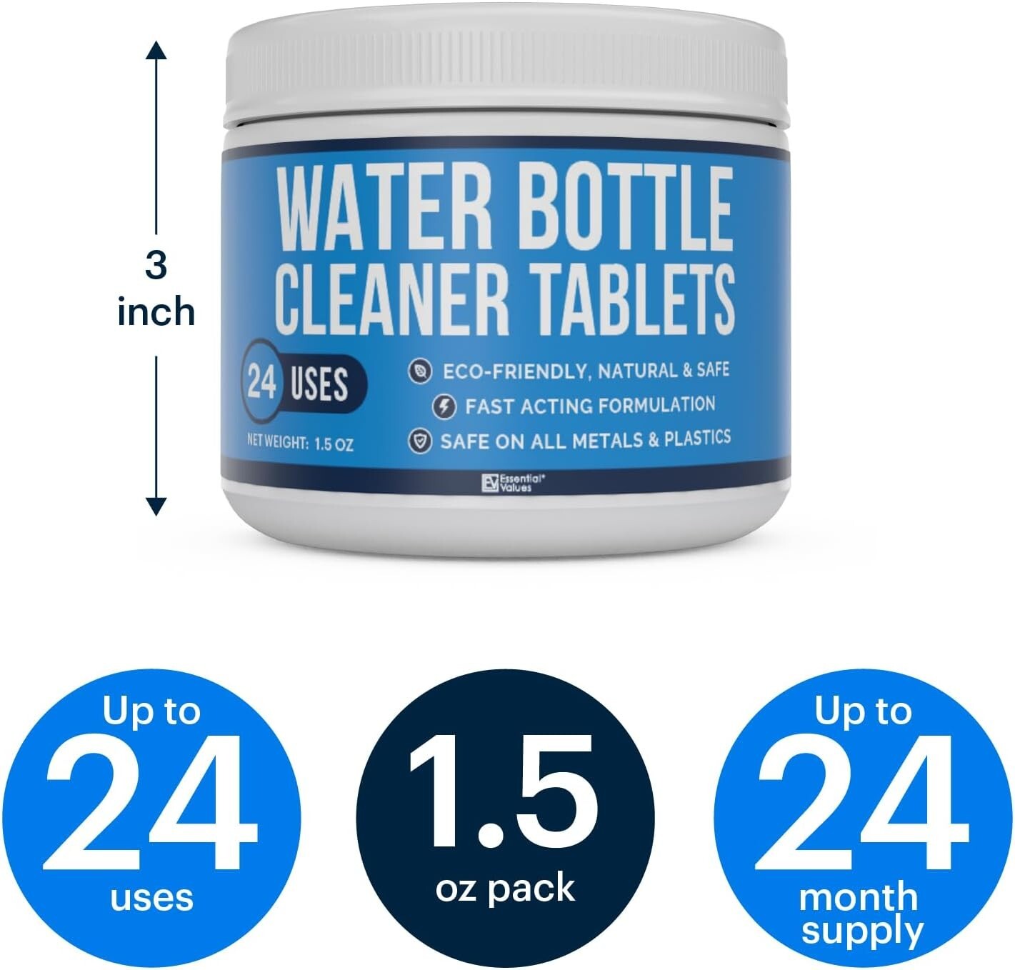 Essential Values Water Reservoir & Bottle Cleaning Tablets (24 Pack ...