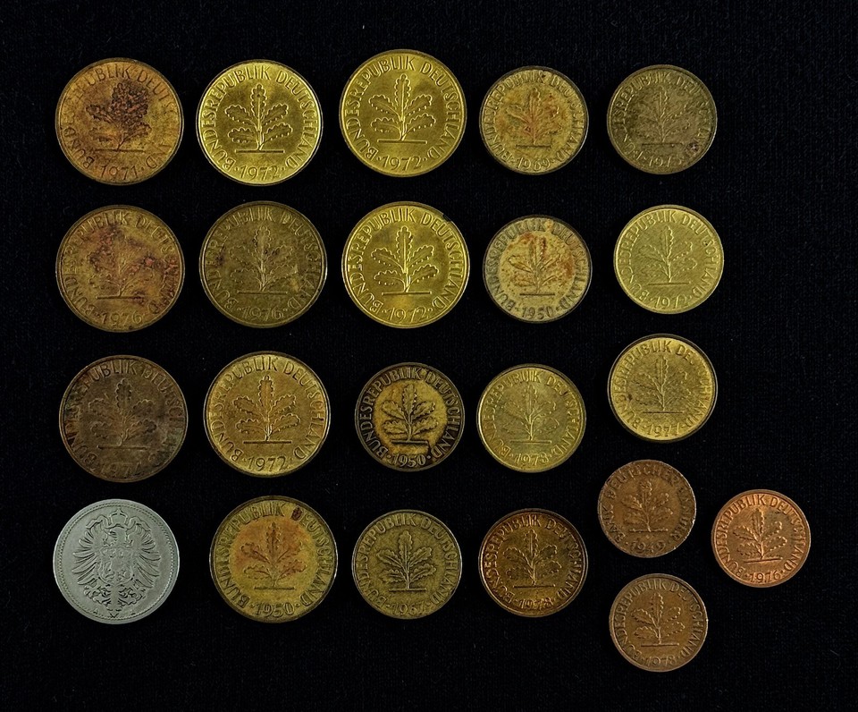 Germany Coin LOT * 1889-1978 ** OLD German 1 5 10 PFENNIG Coins Mixed ...