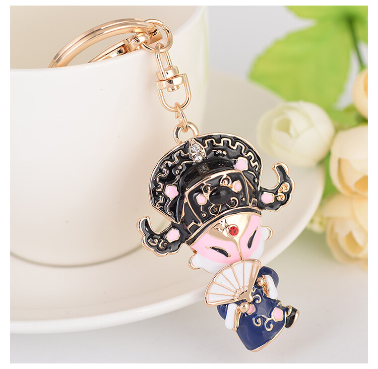 Chinese Peking Opera Keychain Crystal Cute Keyring Bag Car Charm ...