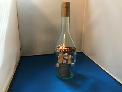 VTG WOOD MAN/GLASS BOTTLE 20TH CENT VERITABLE TRABAIL ARTISANAL FAIT ...
