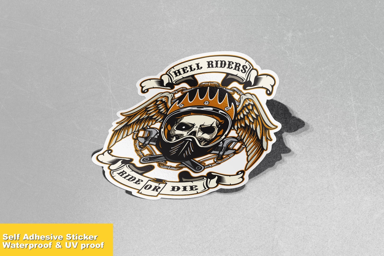 Hell Riders Skull Urban Bike Moto S Vinyl Sticker Decal Window Car Van ...