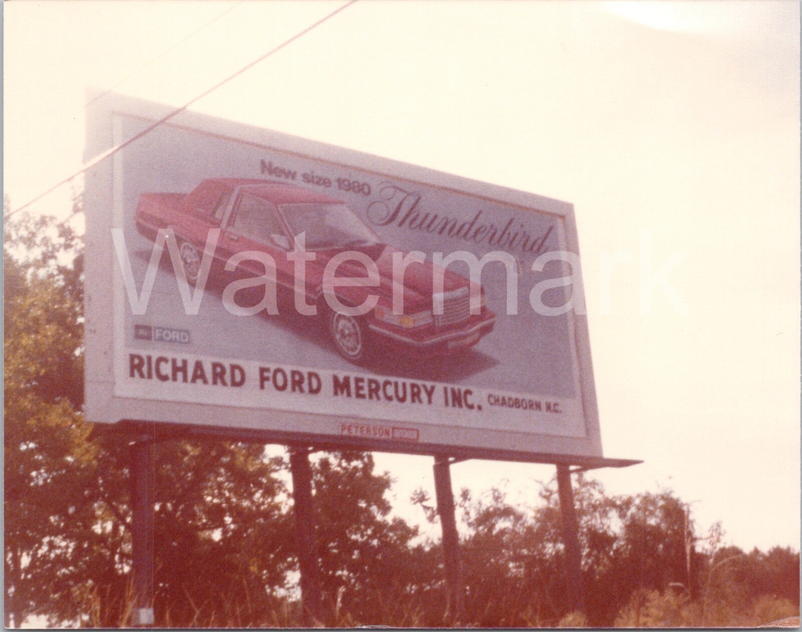 Vtg 1979 Thunderbird 1980 Richard Ford Mercury Billboard Sign Chadbourn ...