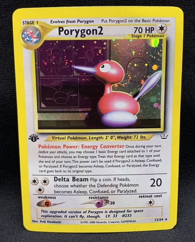 Porygon 2 Neo Revelation 1st Edition Holo 12/64 ~SWIRL~ (HP/LP) (B) | eBay