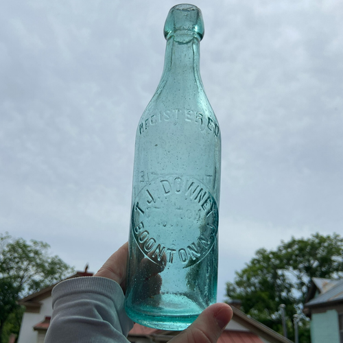 Antique T. J. Downey BOONTON New Jersey Blob Beer / Soda Bottle Morris ...