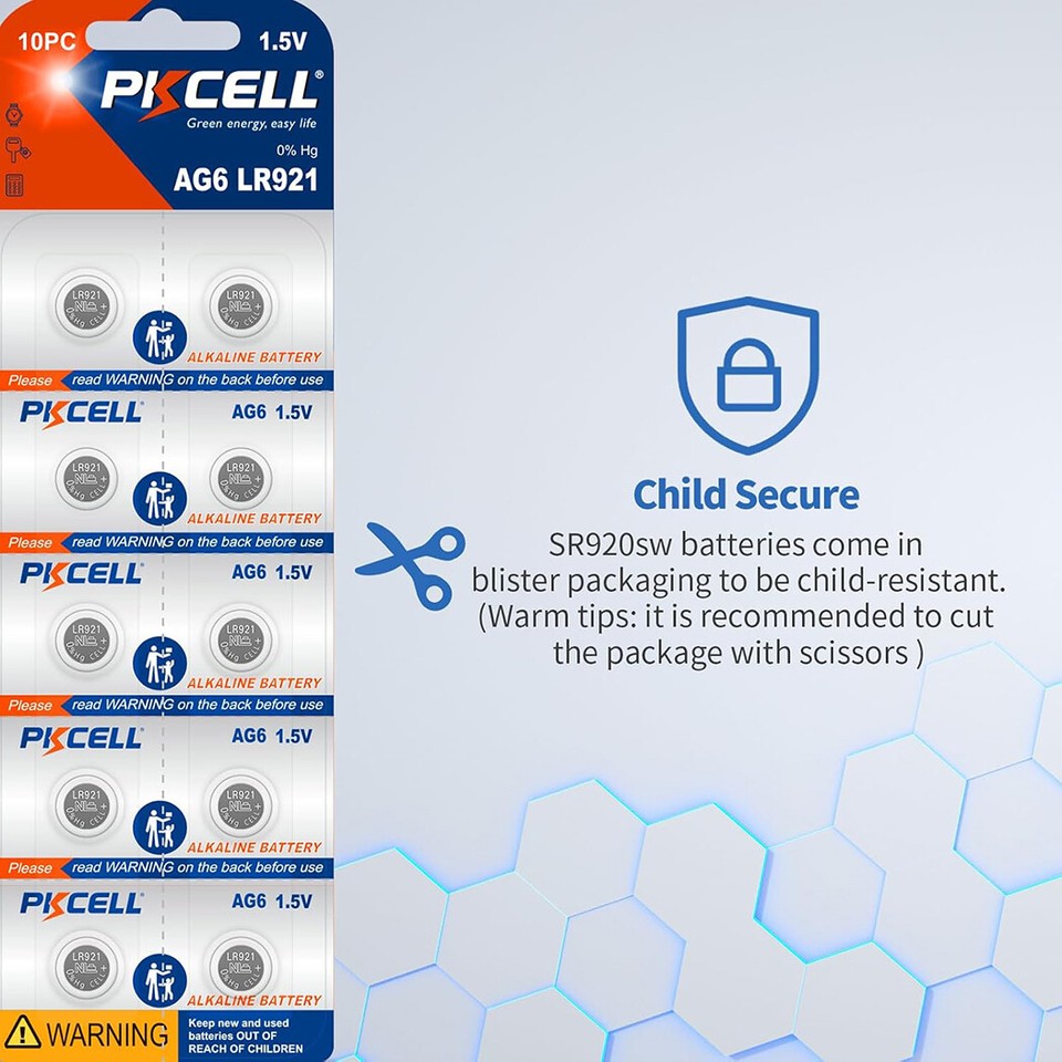 SR920SW Watch Battery 370 371 AG6 1.5V Button Coin Cell Battery 30Pcs ...