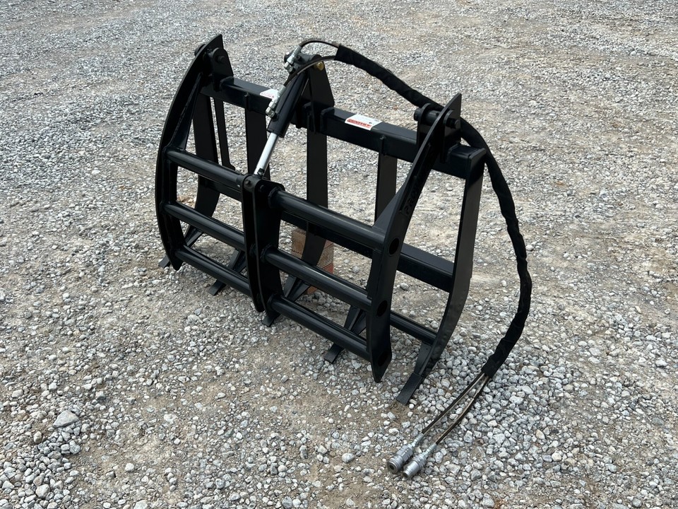 48" Compact Tractor Root Rake Clam Grapple Attachment Skid Steer Quick ...