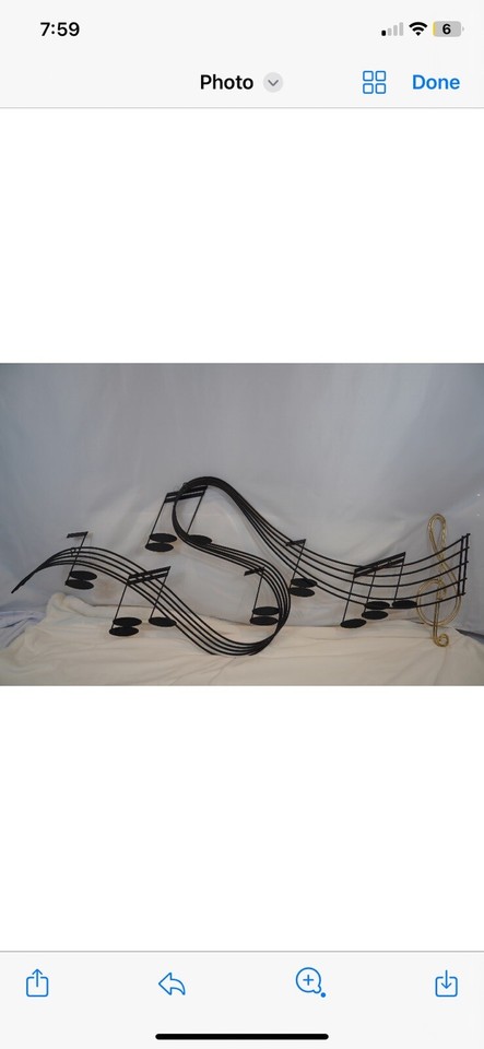 C. Jere Music Notes Staff Scale Wall Sculpture Signed Dated 1987 Black ...