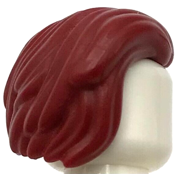 Lego New Dark Red Minifigure Hair Mid-Length All Swept to Right Side ...