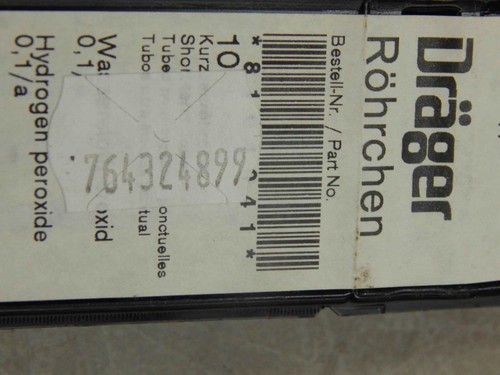 #262.10 LOT of 10 Tubes Drager 8101041 Hydrogen Peroxide Short-Term NEW ...