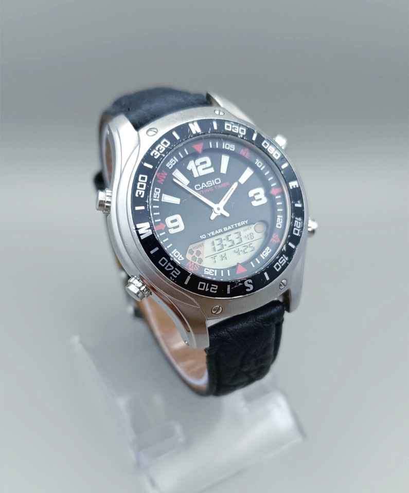 Casio Hunting Timer 3769 AMW-701 Jul 2005 Moon Phase Ana-Digi Fishing ...