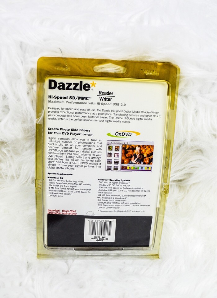 Dazzle Hi-Speed CompactFlash Media Reader Writer Maximum USB 2.0 MP3 ...