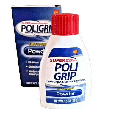 Super Poligrip Denture Powder Adhesive Fixative Powder 45g | eBay UK