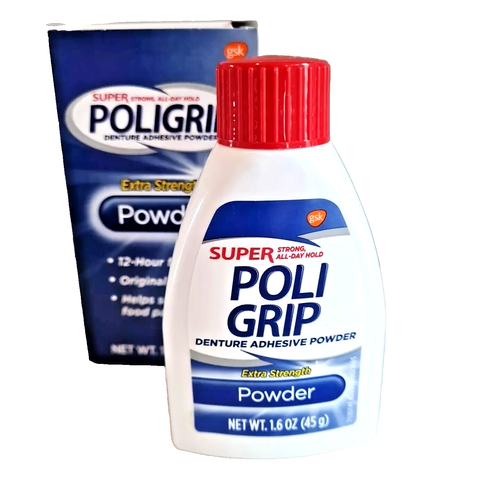 Super Poligrip Denture Powder Adhesive Fixative Powder 45g | eBay UK
